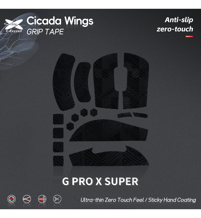 Buy X-Raypad Black Cicada Wings Geom Grip - Logitech G Pro X Superlight ...