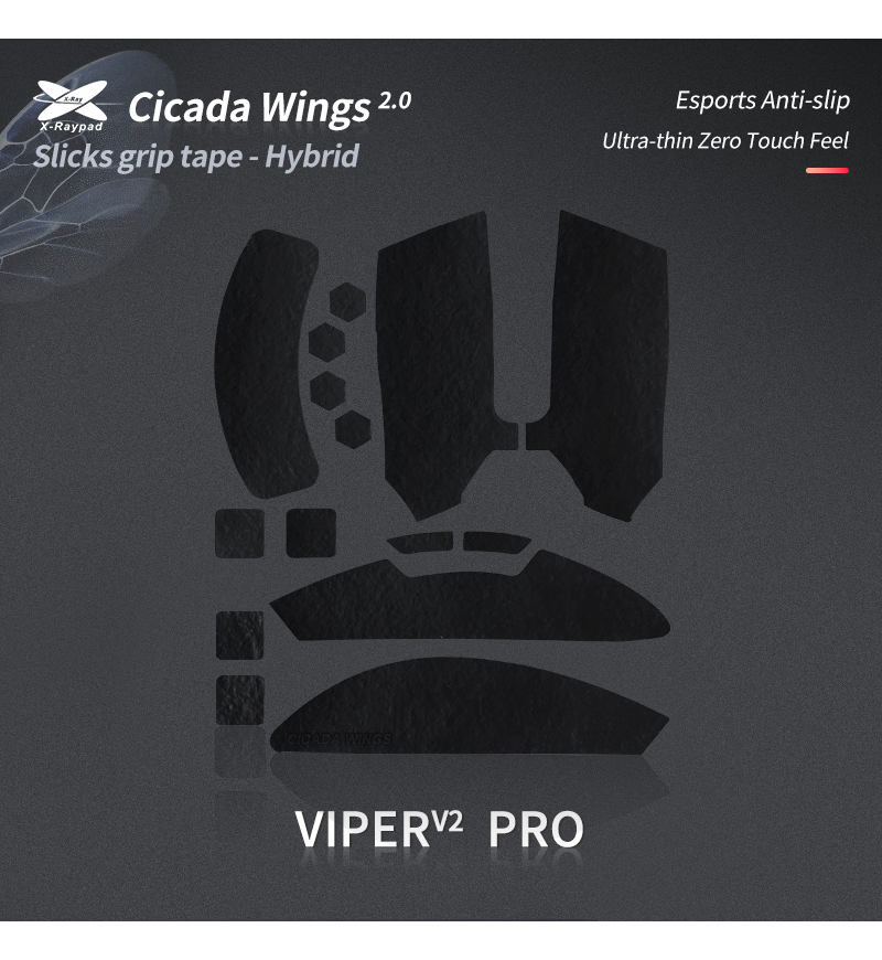 Buy X-Raypad Black Cicada Wings V2 Slicks Grip - Razer Viper V2 Pro UK ...