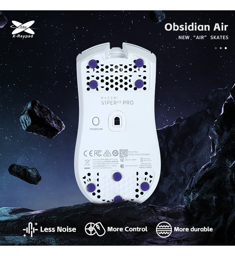 Buy X-Raypad Obsidian Air Quiet & Control Mouse Feet (Skates) - DIY ...