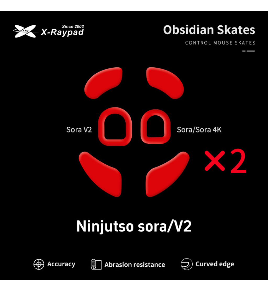 Buy X-Raypad Obsidian Pure Control Mouse Feet (Skates) - Ninjutso Sora ...