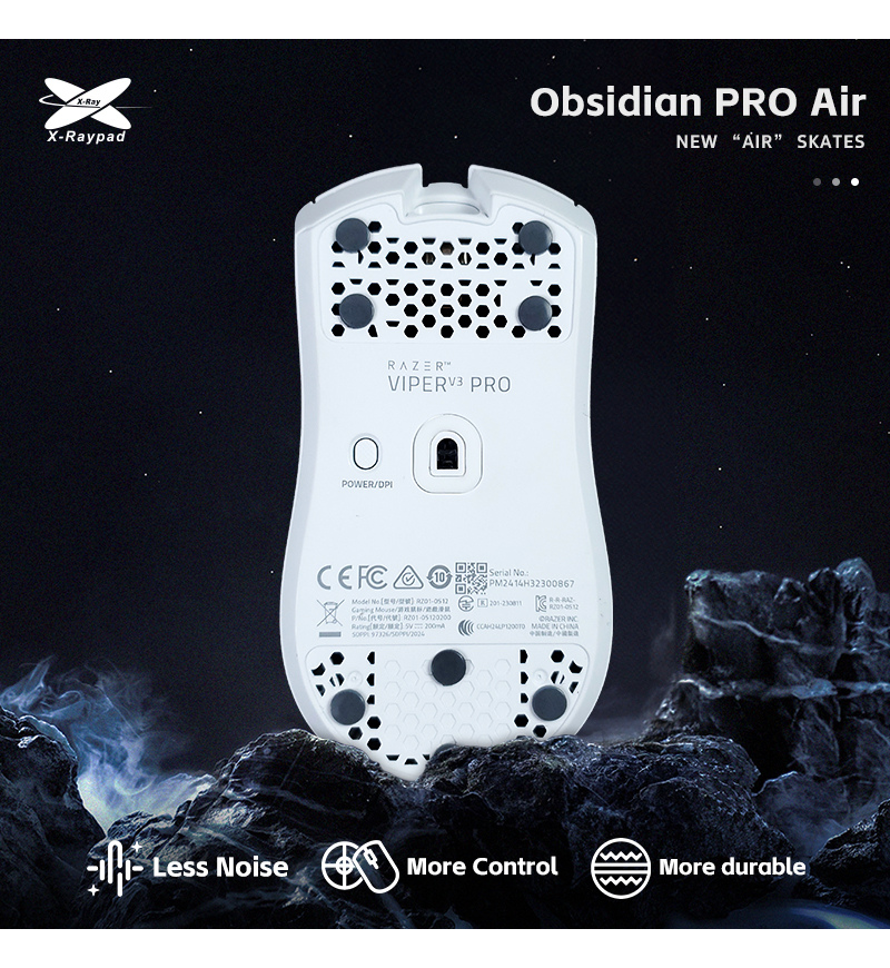 Buy X-Raypad Obsidian Pro Air Quiet & Durable Mouse Feet (Skates) - DIY ...