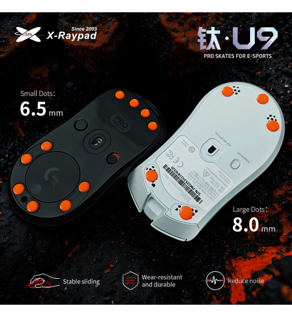 Buy X-Raypad Titanium U9 Ultra Durable & Consistent Mouse Feet (Skates ...